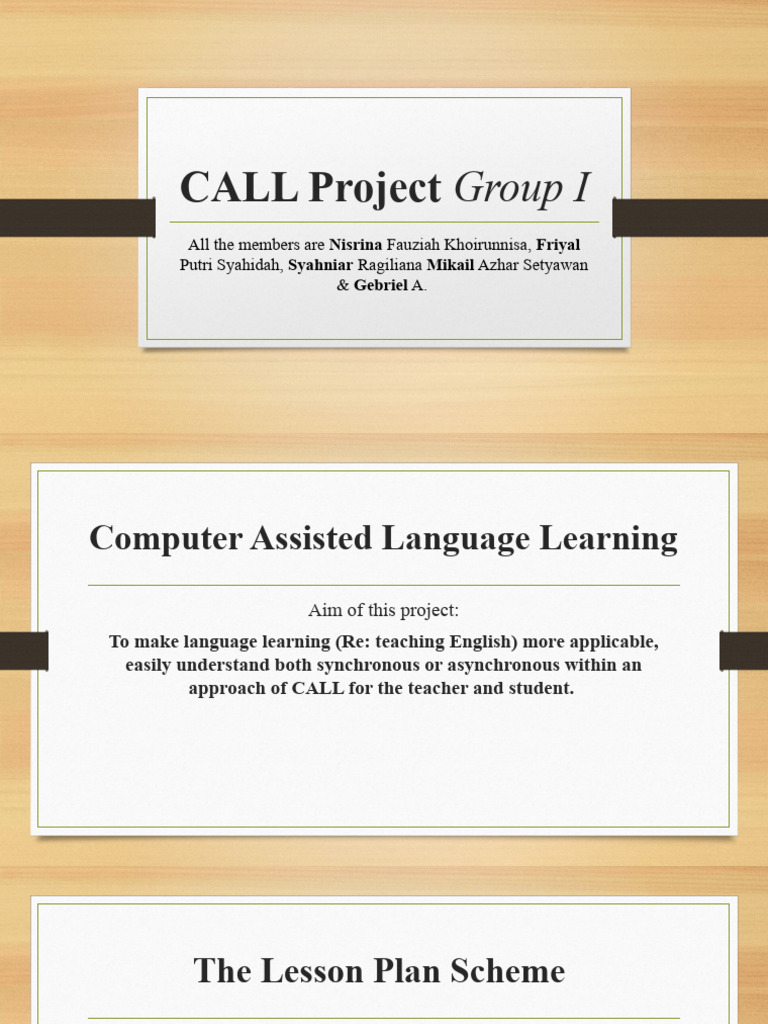 CALL Project Group I | PDF