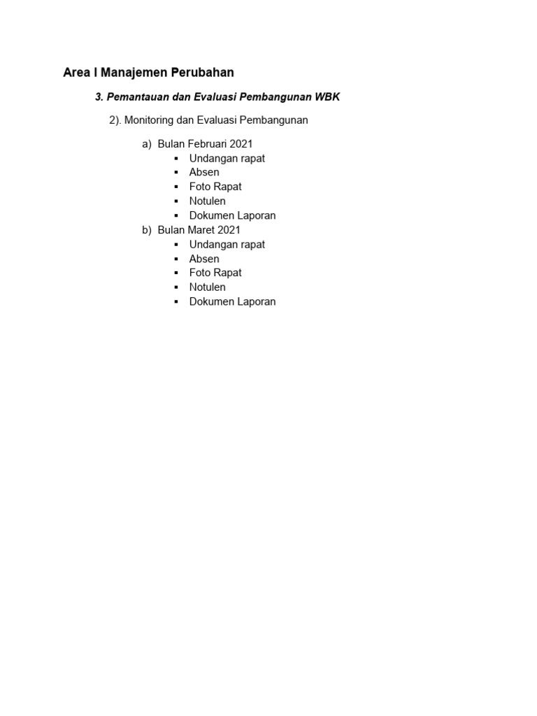 Evaluasi Pembangunan Zona Integritas PA Tondano | PDF