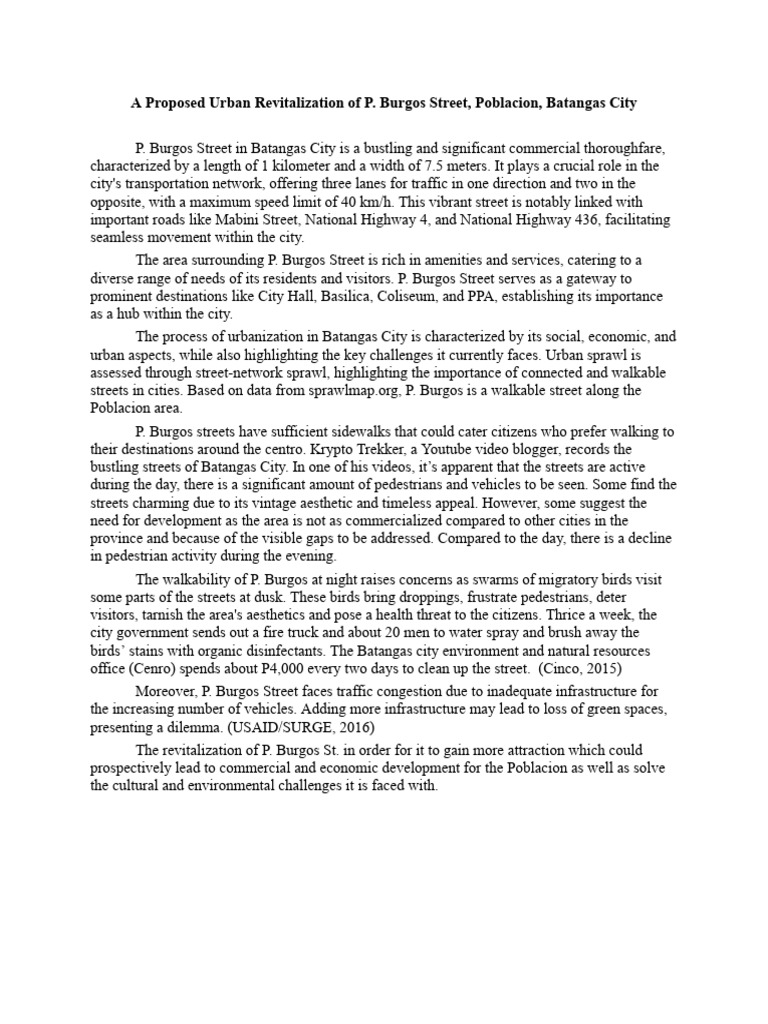 Topic 5 - A Proposed Urban Revitalization of P. Burgos St. Poblacion ...