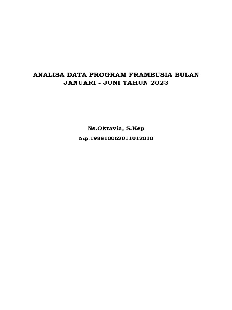 Analisis Program Frambusia 2023 | PDF