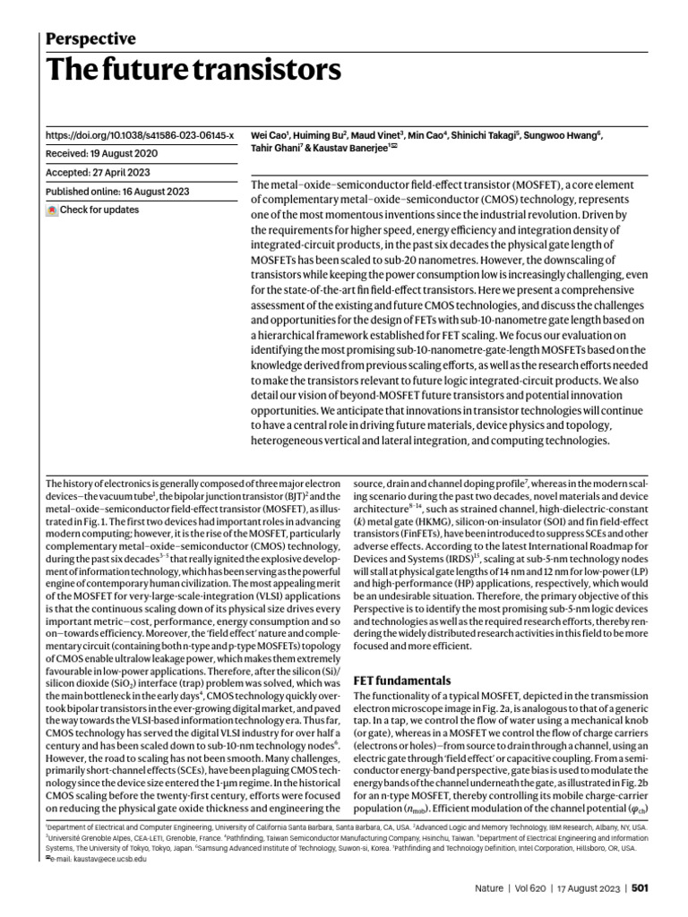 The Future Transistor | PDF