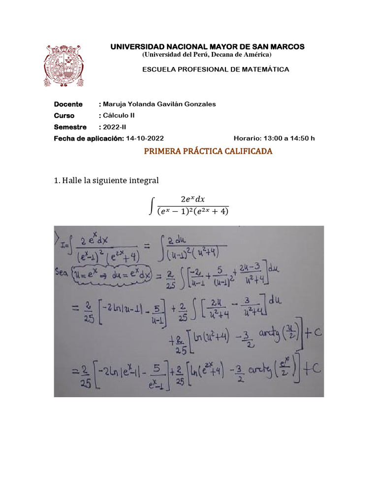 Solucionario de 1RA PCC (1) | PDF