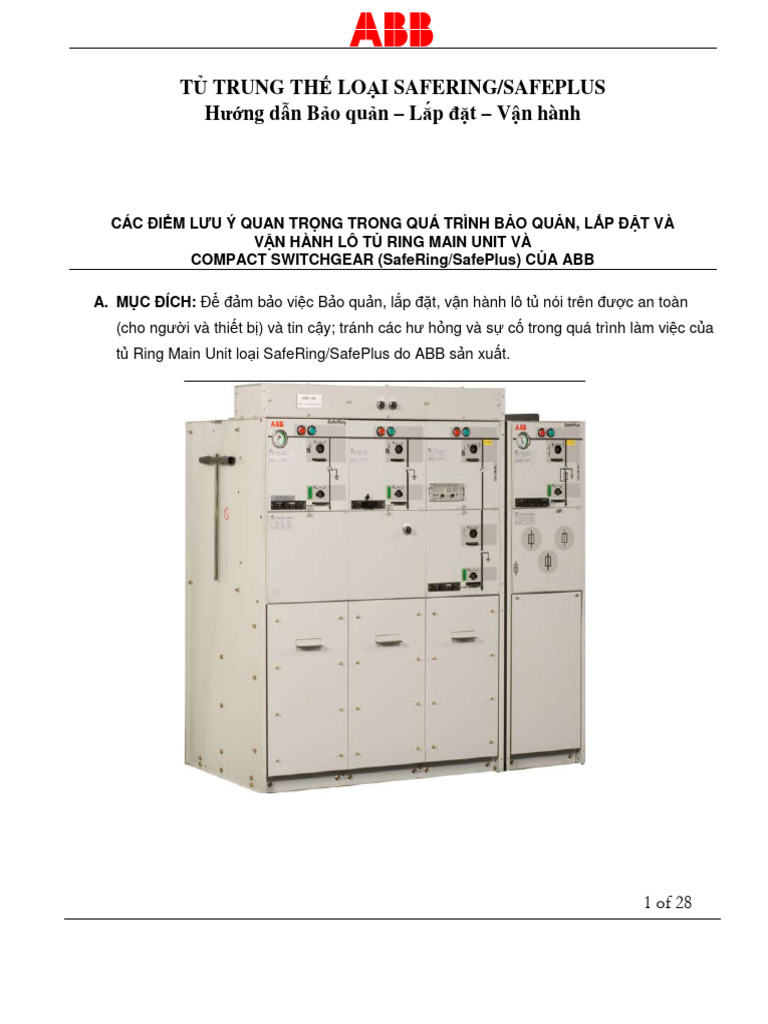 Huong - Dan - Lap - Dat - Van-Hanh - Tu - SafeRing - SafePlus - ABB Rev 1.0 | PDF