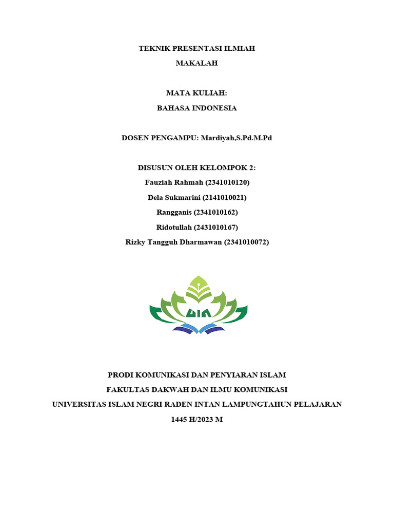 Teknik Presentasi Ilmiah 03 Pdf