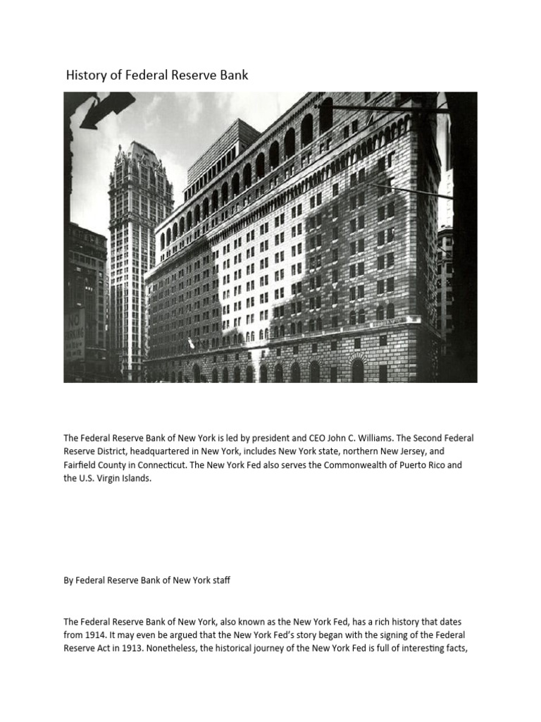 History of Federal Reserve Bank | PDF | Politics