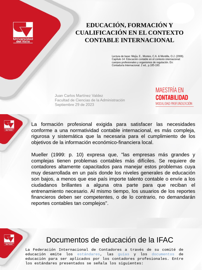 Educación, Formación y Cualificación en El Contexto Contable Internacional | PDF | Contabilidad ...