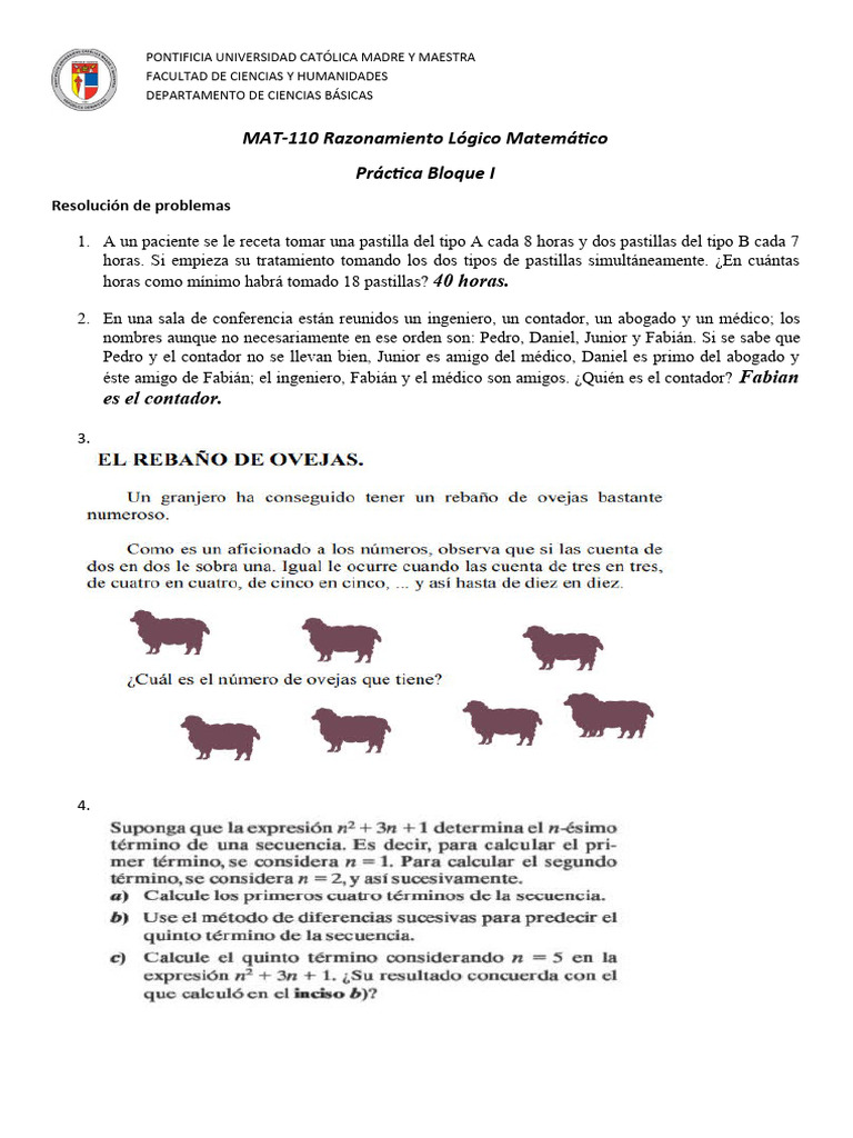 Practica Bloque 1 Raz. Logico | PDF