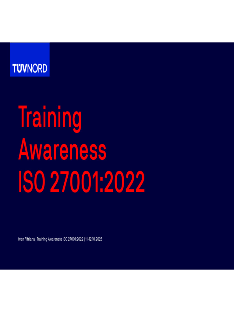 Training Awareness ISO27001 TUV Nord | PDF | Information Security | Risk