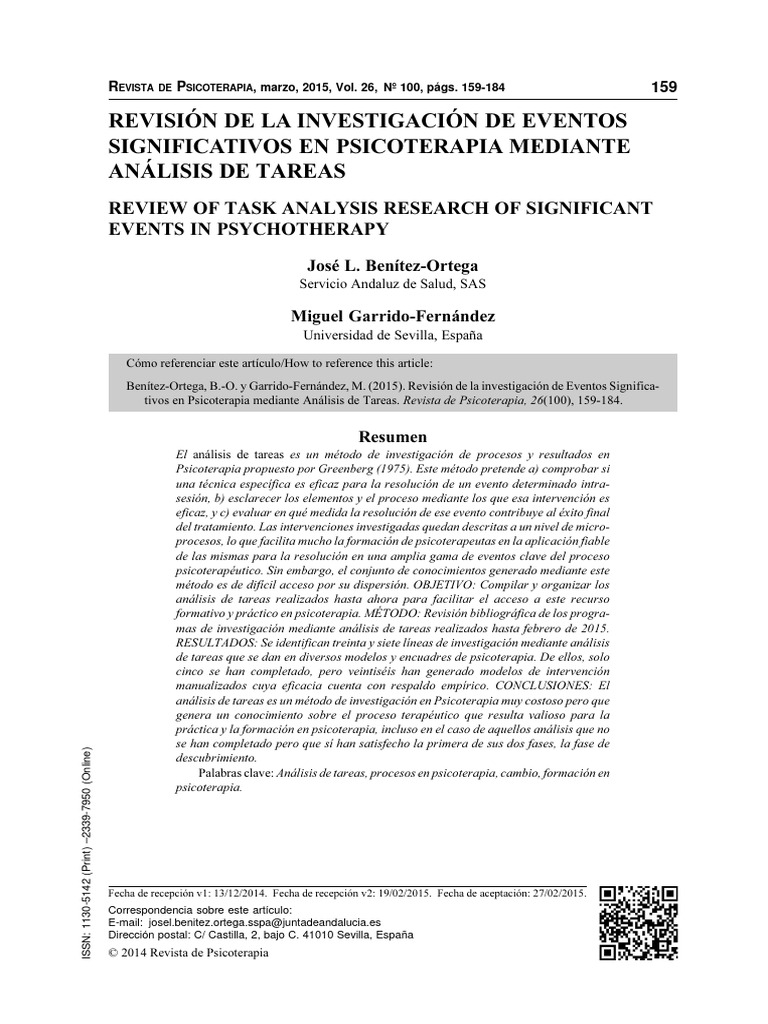 Revision de La Investigacion de Eventos Significativos | PDF ...