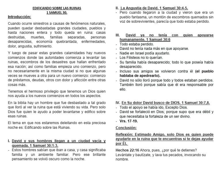 Edificando Sobre Las Ruinas | PDF