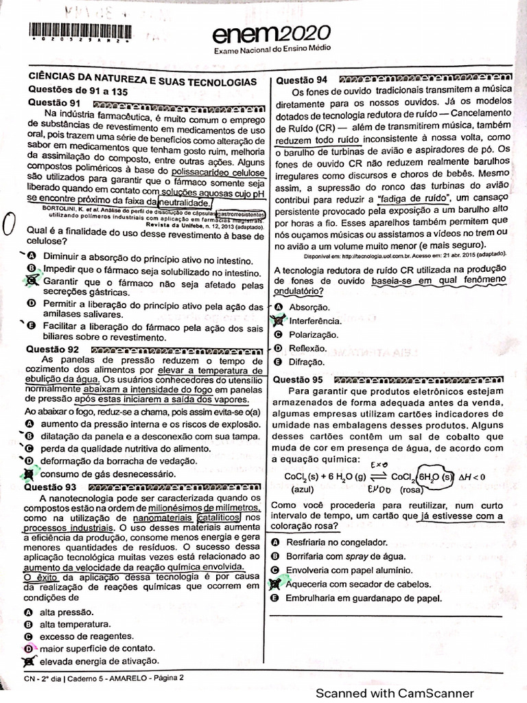 Prova Enem 2020 | PDF