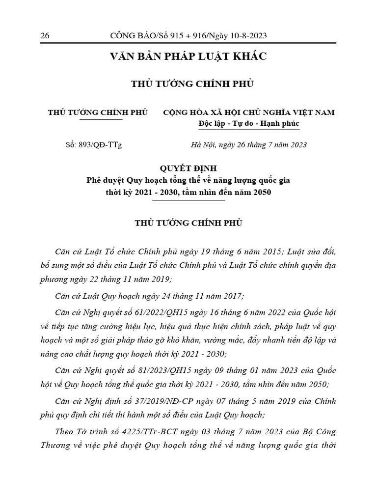 2023 - 915 + 916 - 893-QĐ-TTg. | PDF