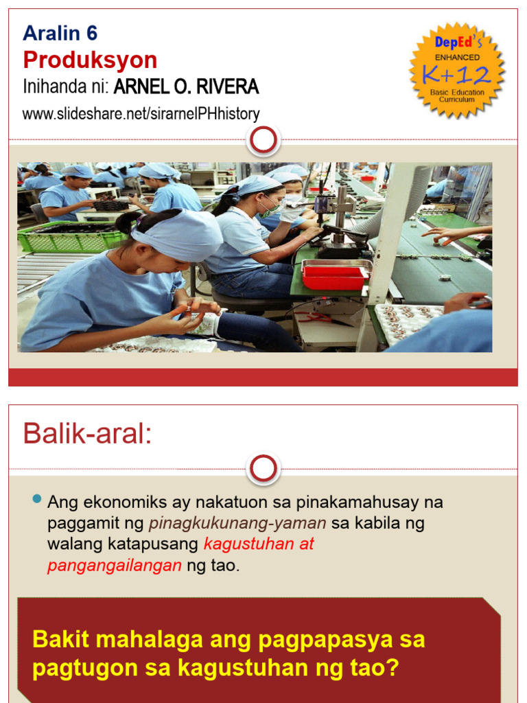 Pdfslide - Tips - Aralin 6 Produksyon | PDF