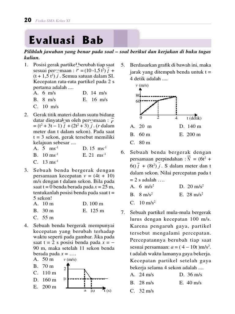 Soal Kinematika Fisika SMA XI | PDF