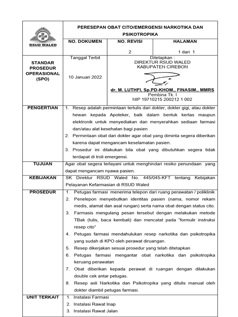 Peresepan Obat Cito Narkotika Dan Psikotropika | PDF | Pengembangan ...