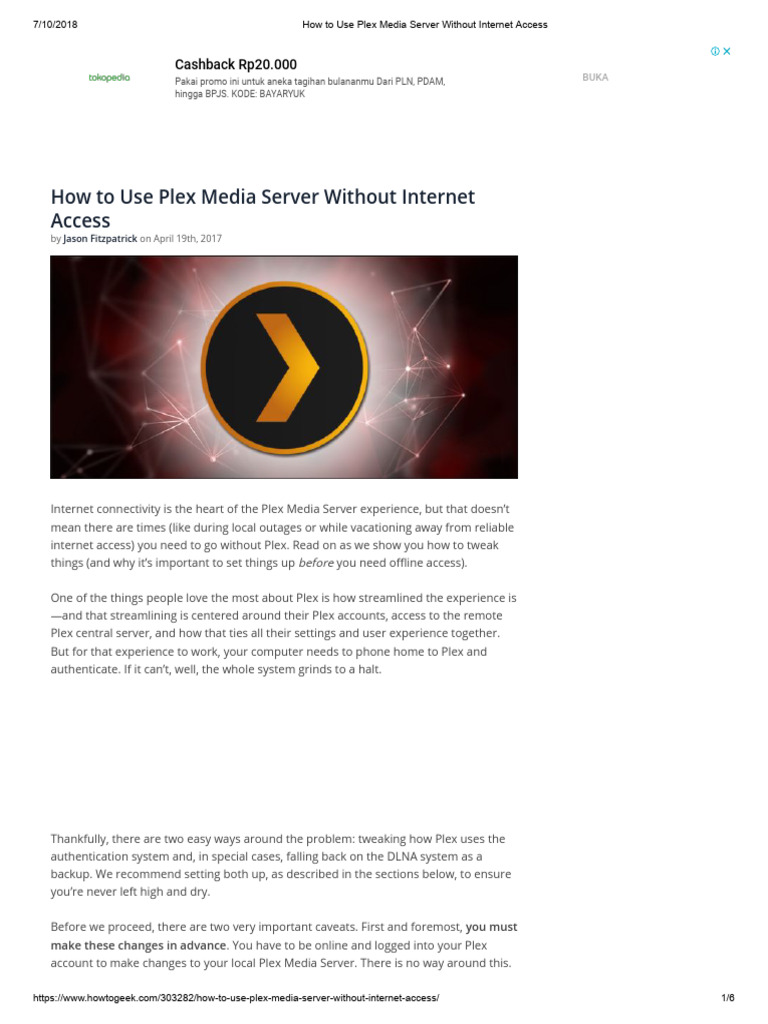 How To Use Plex Media Server Without Internet Access Pdf 