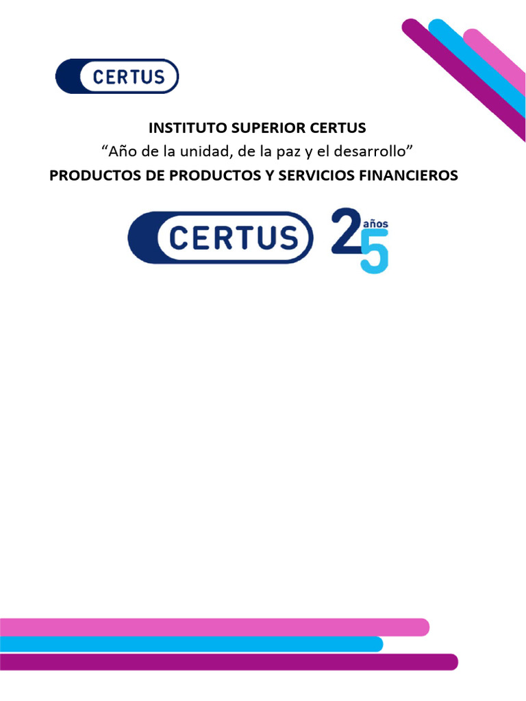 Carátula de Productos Financieros Certus | PDF | Bancos | Carta de crédito