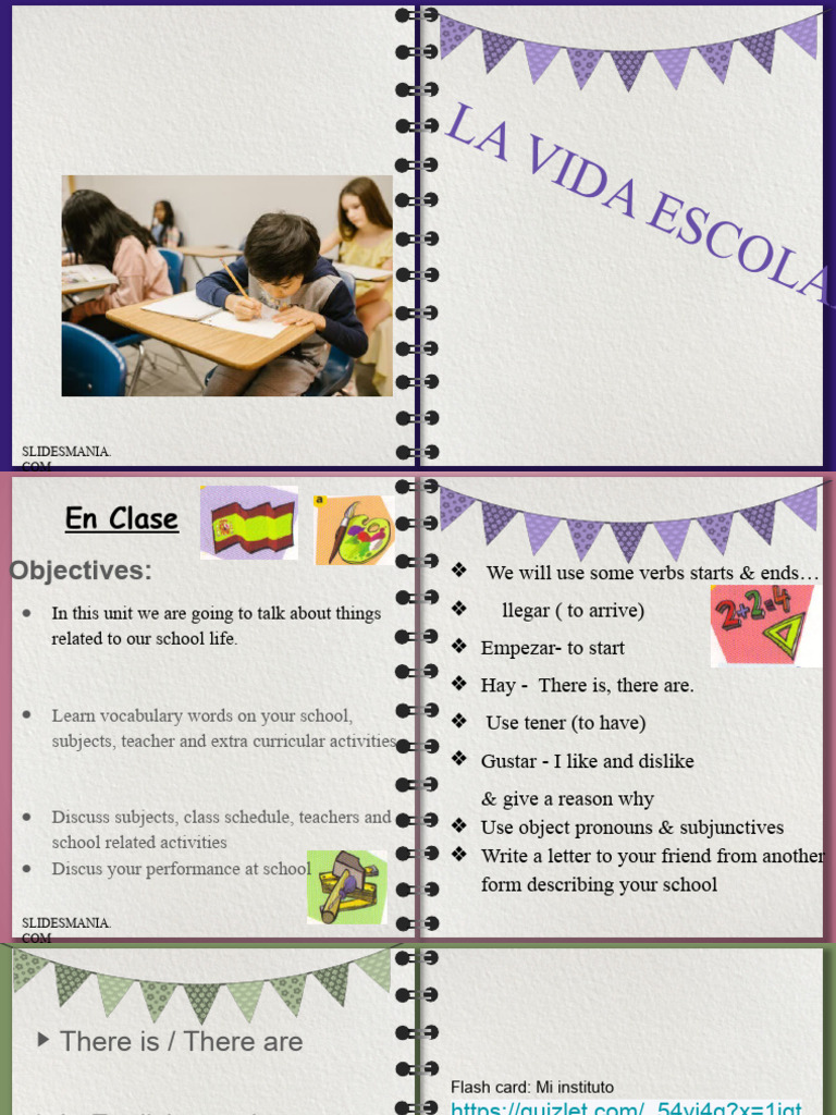 La Vida Escolar: Vocabulario y Actividades | PDF