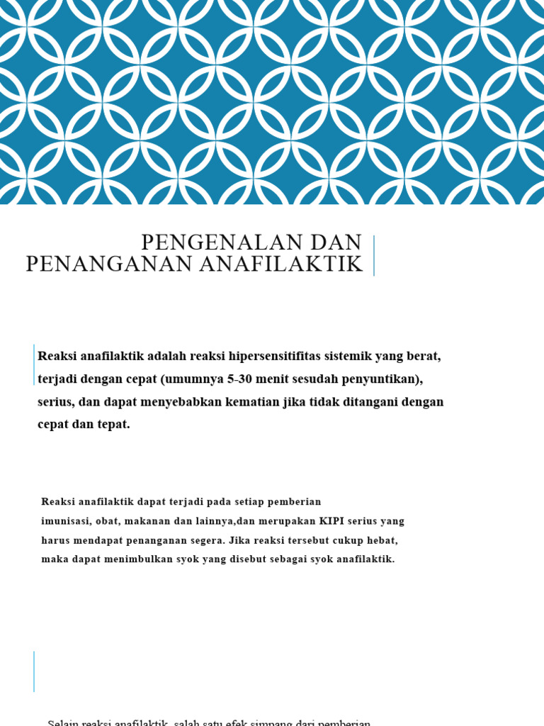Pengenalan Dan Penanganan Anafilaktik | PDF