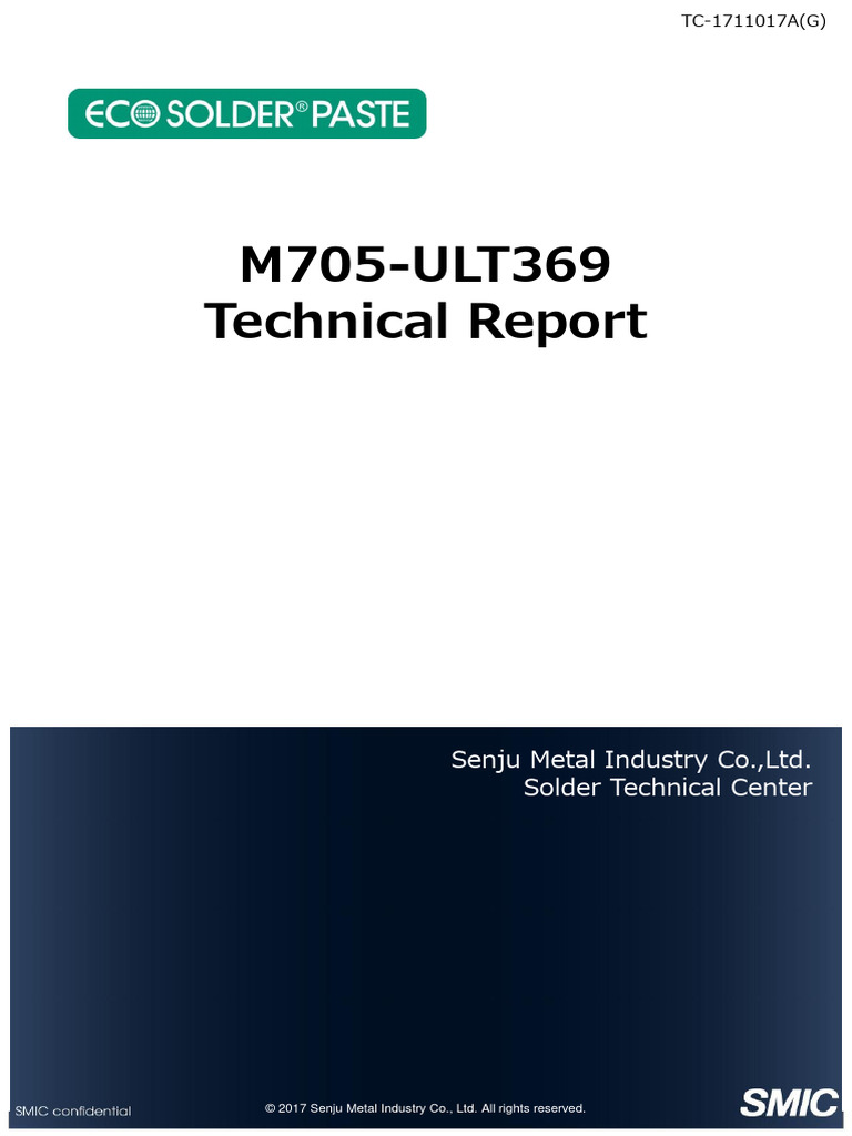 M705-ULT369 Technical Data - 1.0E | PDF | Solder | Soldering