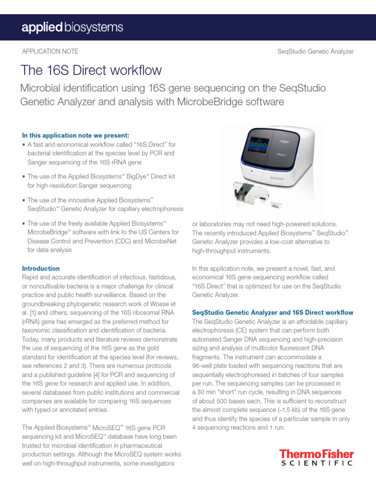 16s Gene Direct Workflow Microbridge App Note | PDF | Dna Sequencing ...