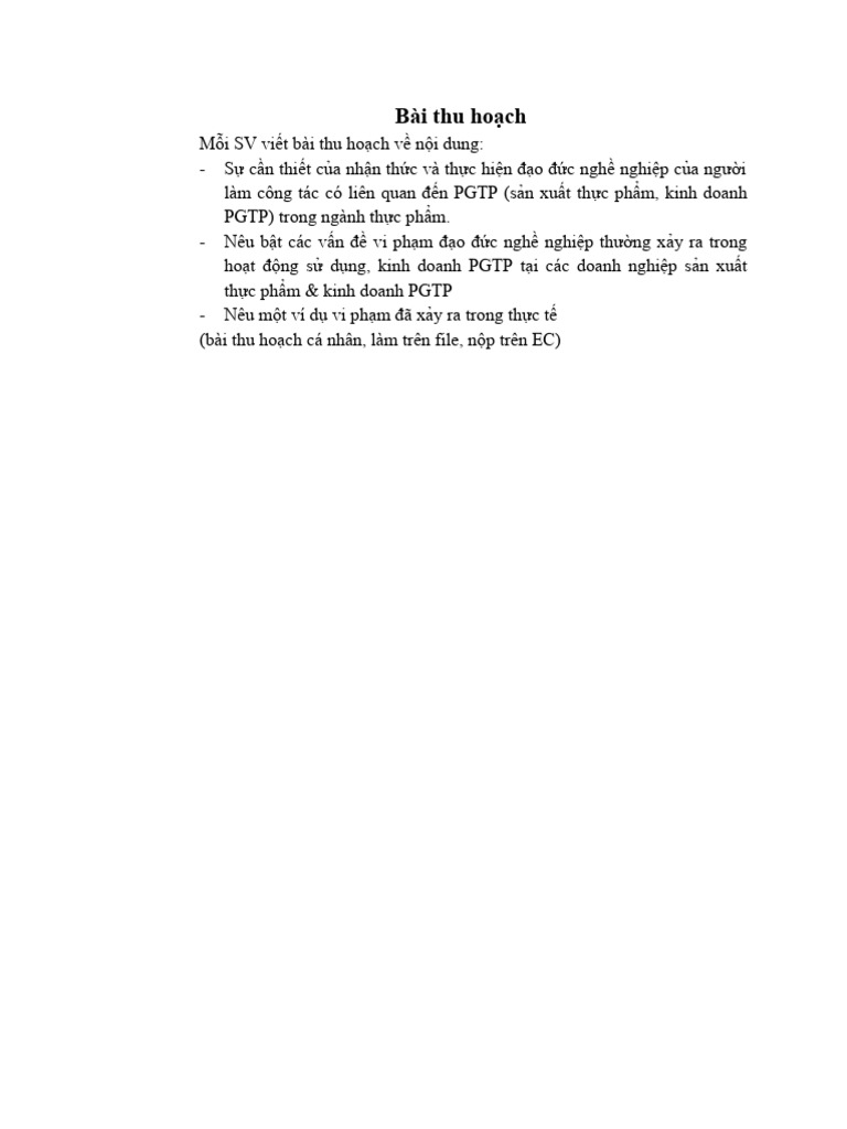 Bai Thu Hoach Dao Duc Nghe Nghiep | PDF