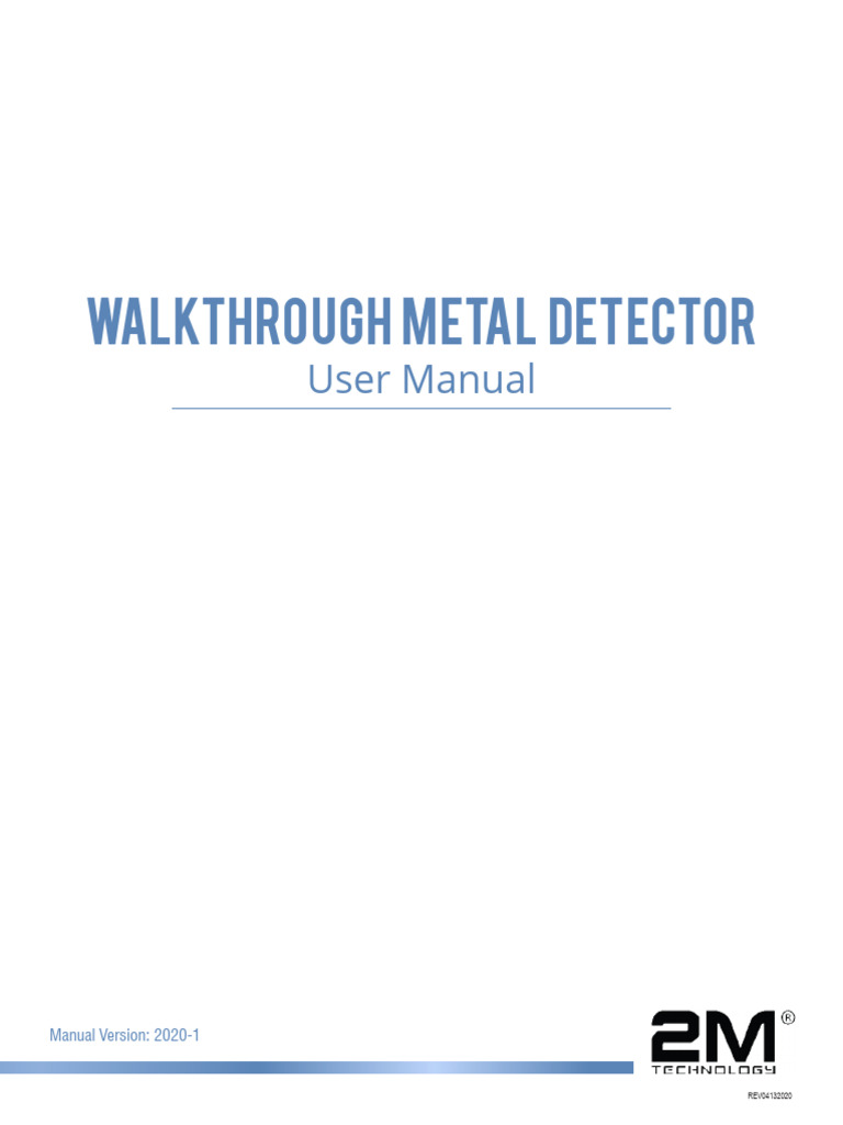 2M Technology User Manual For The Wallthrough Metal Detector V2 | PDF ...