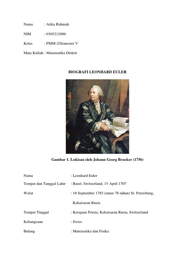 Biografi Leonhard Euler | PDF