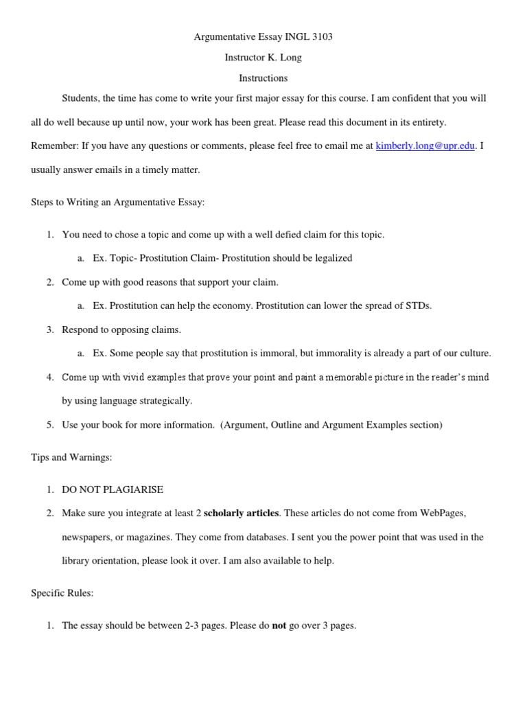 Argumentative Essay Guide | PDF | Essays | Rhetoric