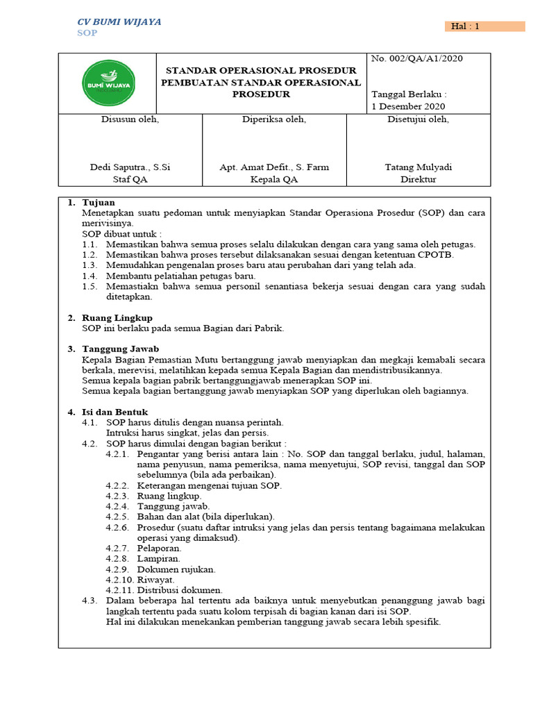 SOP Pembuatan SOP Edit | PDF | Teknologi & Rekayasa | Komputer