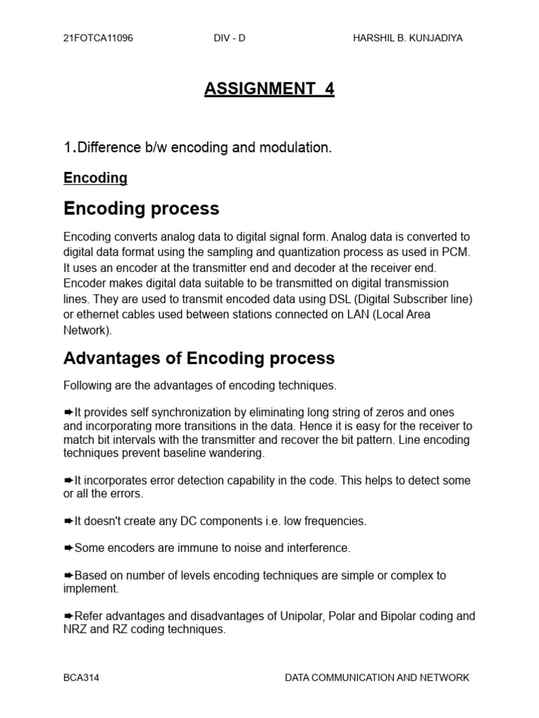 Encoding vs Modulation Explained | PDF | Science & Mathematics | Computers