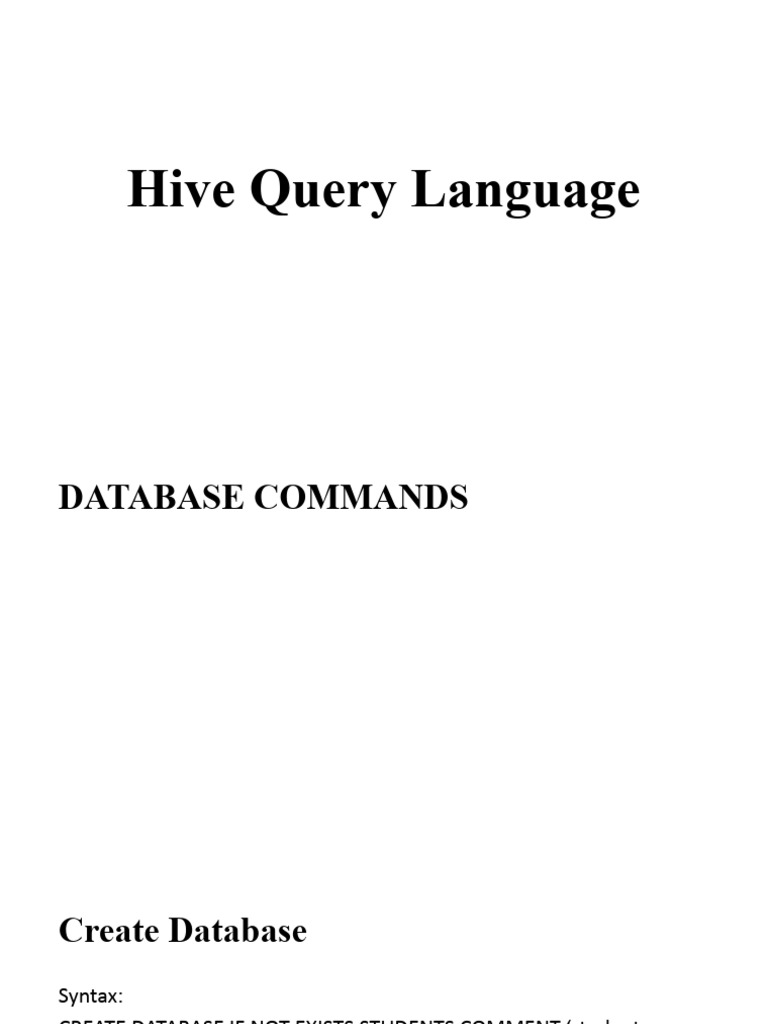 Hive Query Language | PDF | Databases | Table (Database)