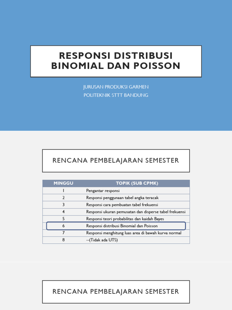 Distribusi Binomial dan Poisson dalam Statistik | PDF | Metode & Bahan Ajar