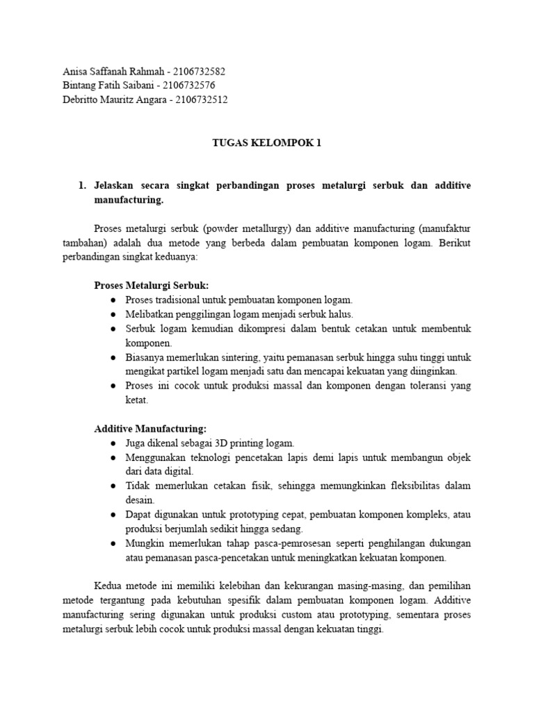 Tugas Kelompok 1 | PDF