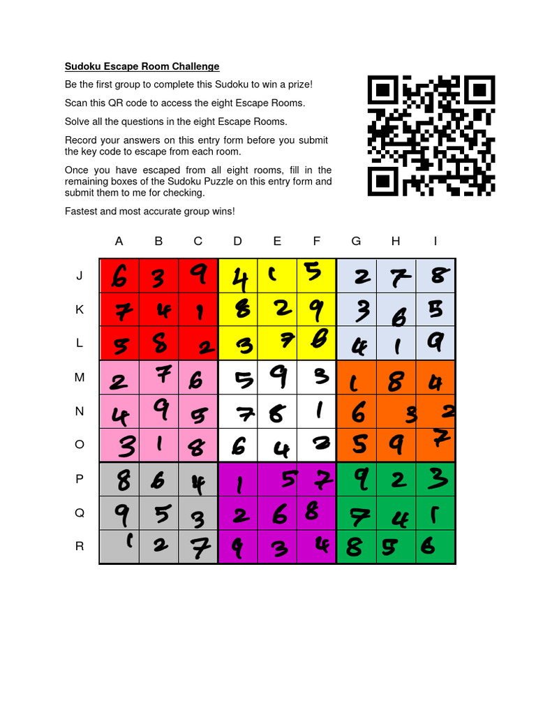 Sudoku Escape Room Challenge | PDF