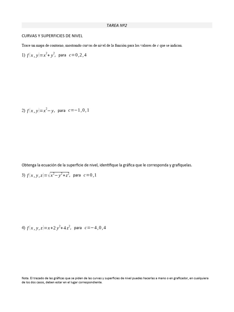Tarea 2 (Curv y Sup Nivel) | PDF