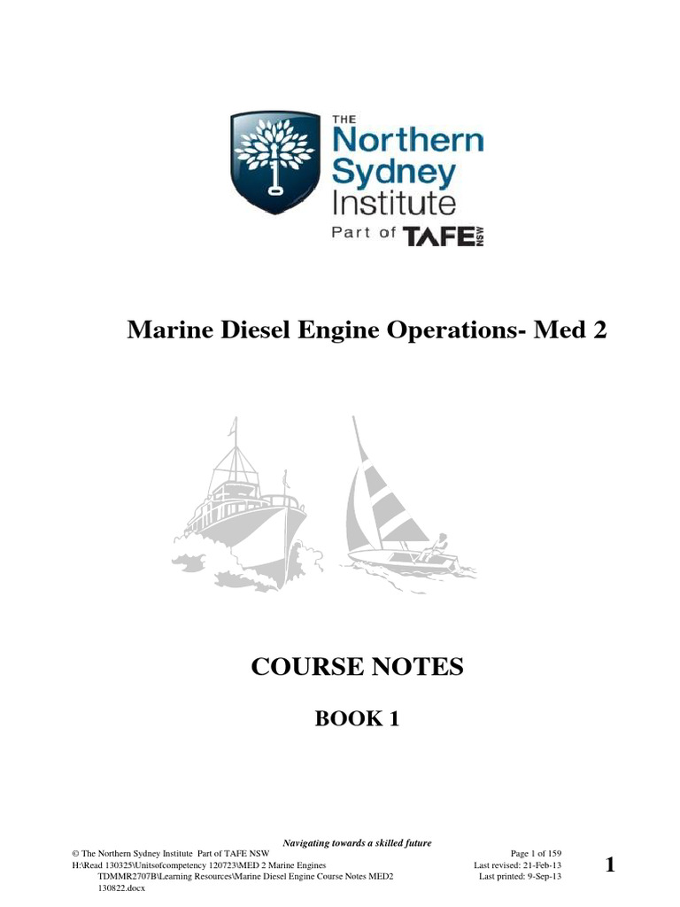 Marine Diesel Engine Course Notes | PDF