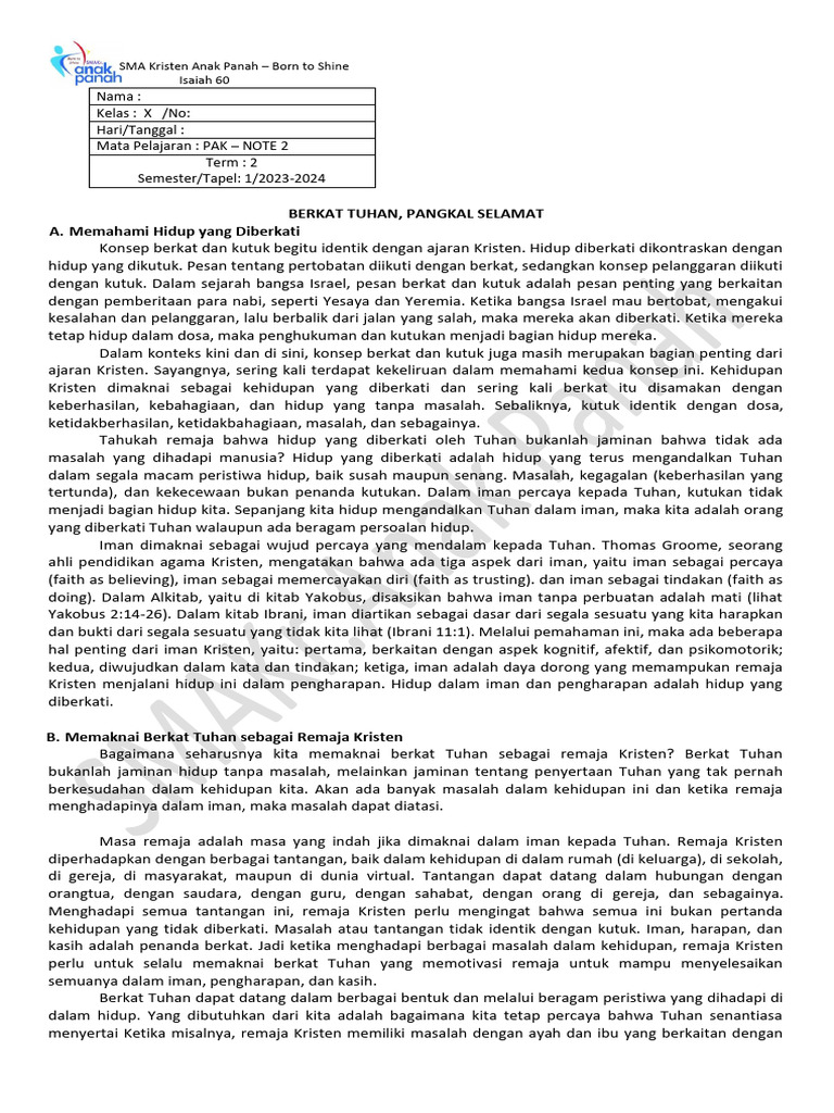 10 Pak Note2 Bab4 Term2 | PDF