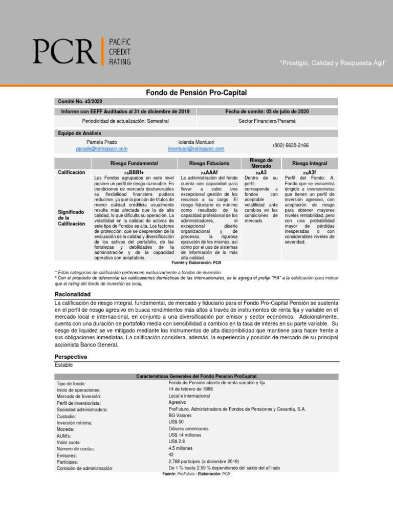 Calificacion Pension Pro Capital | PDF