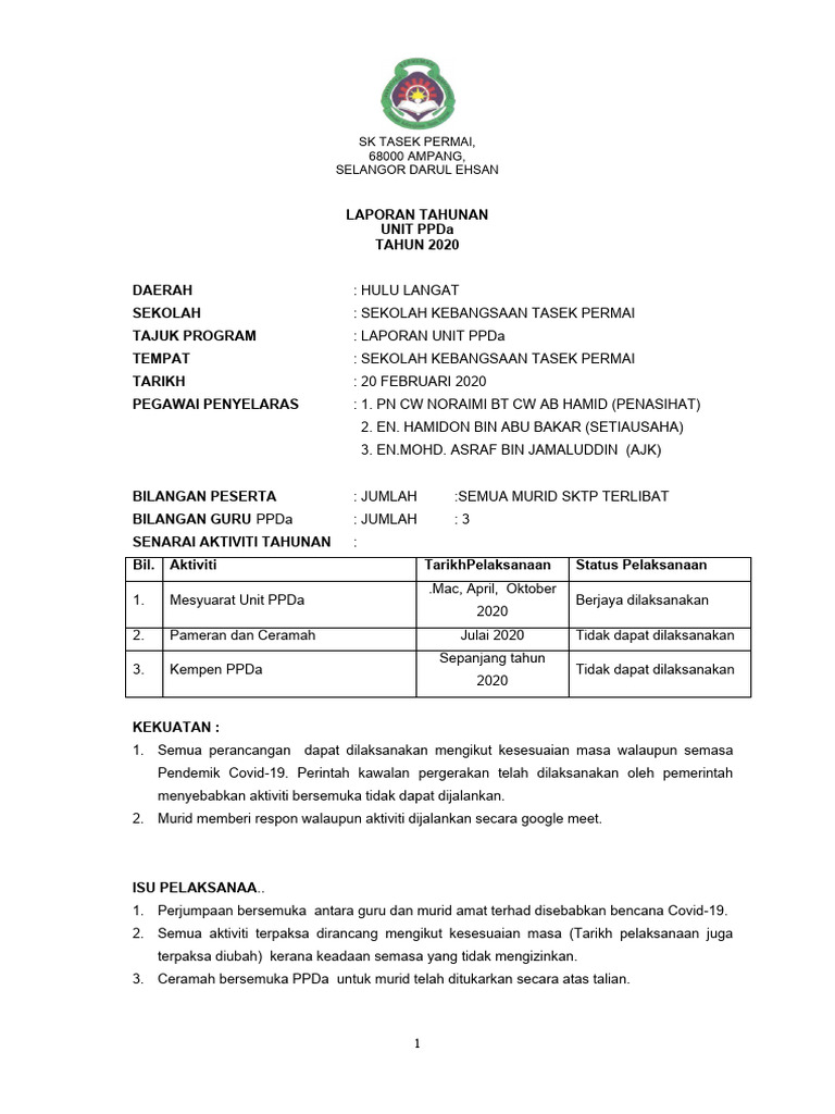 Laporan Unit PPDa | PDF Laporan Unit PPDa | PDF