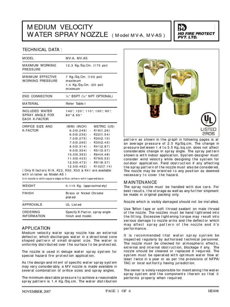 Spray Nozzle Design Sheet | PDF