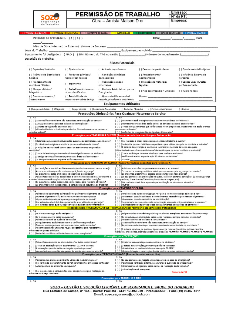 Formulário_de_Permissão_de_Trabalho_-_TERMINAIS | PDF