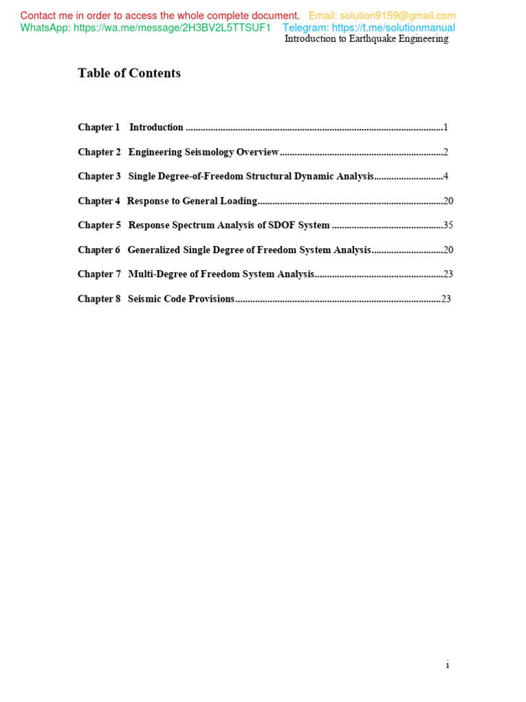 Solutions Introduction To Earthquake Engineering By Estrada Lee Pdf