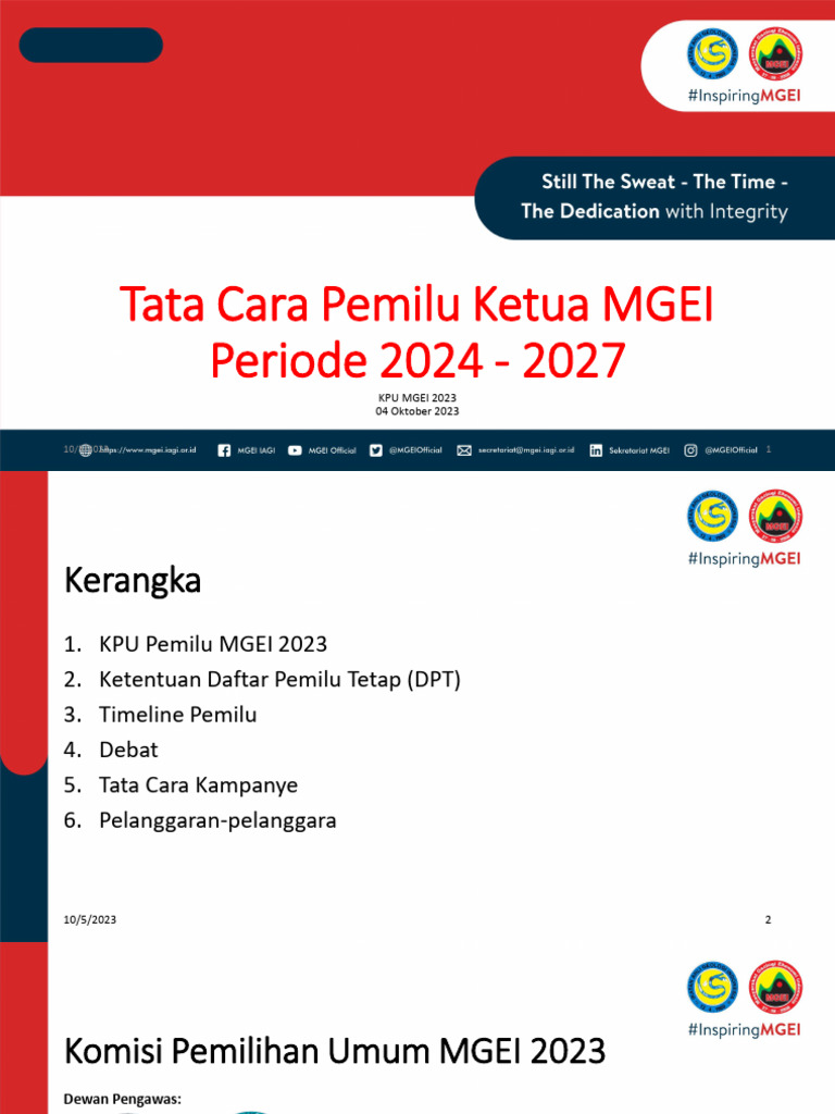 Tata Cara Pemilu Ketua MGEI Periode 2024 - 2027 - Rev02 | PDF