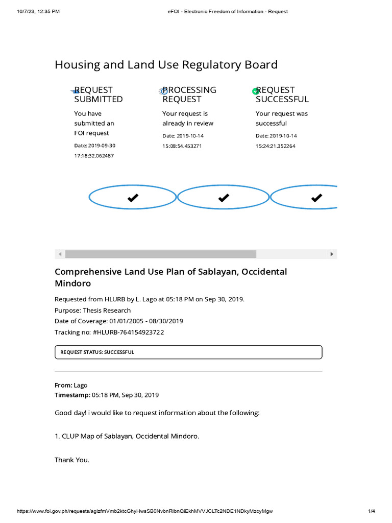 eFOI - Electronic Freedom of Information - Request | PDF