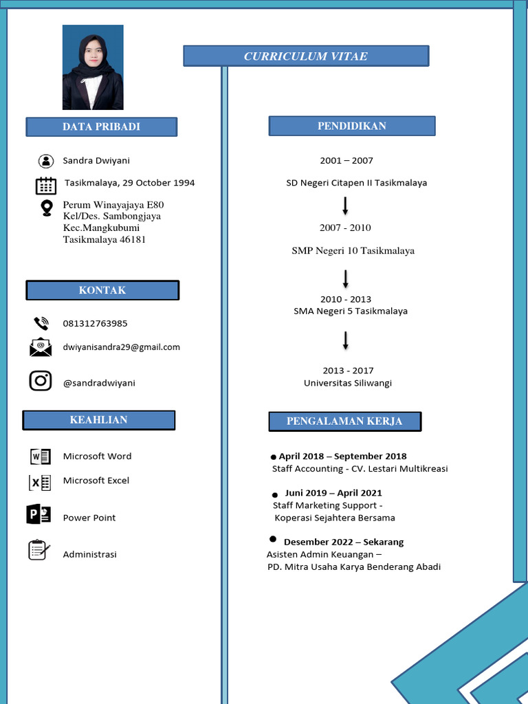 Sandra Dwiyani CV 2023 Juli | PDF