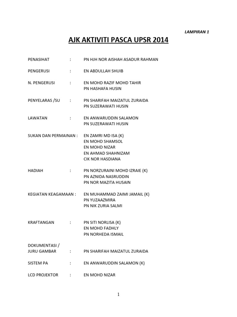 Aktiviti Selepas Upsr 2014 (Final1) | PDF