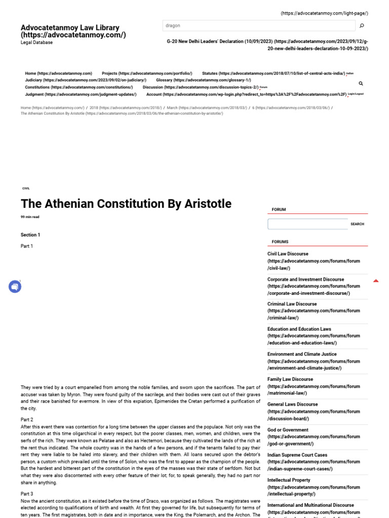 The Athenian Constitution by Aristotle - Advocatetanmoy Law Library ...