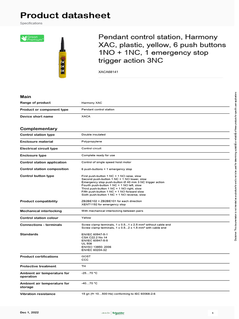 Harmony XAC-A - XACA68141 | PDF