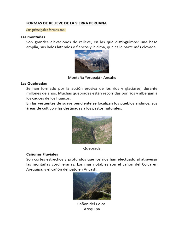 Formas de Relieve | PDF | Historia